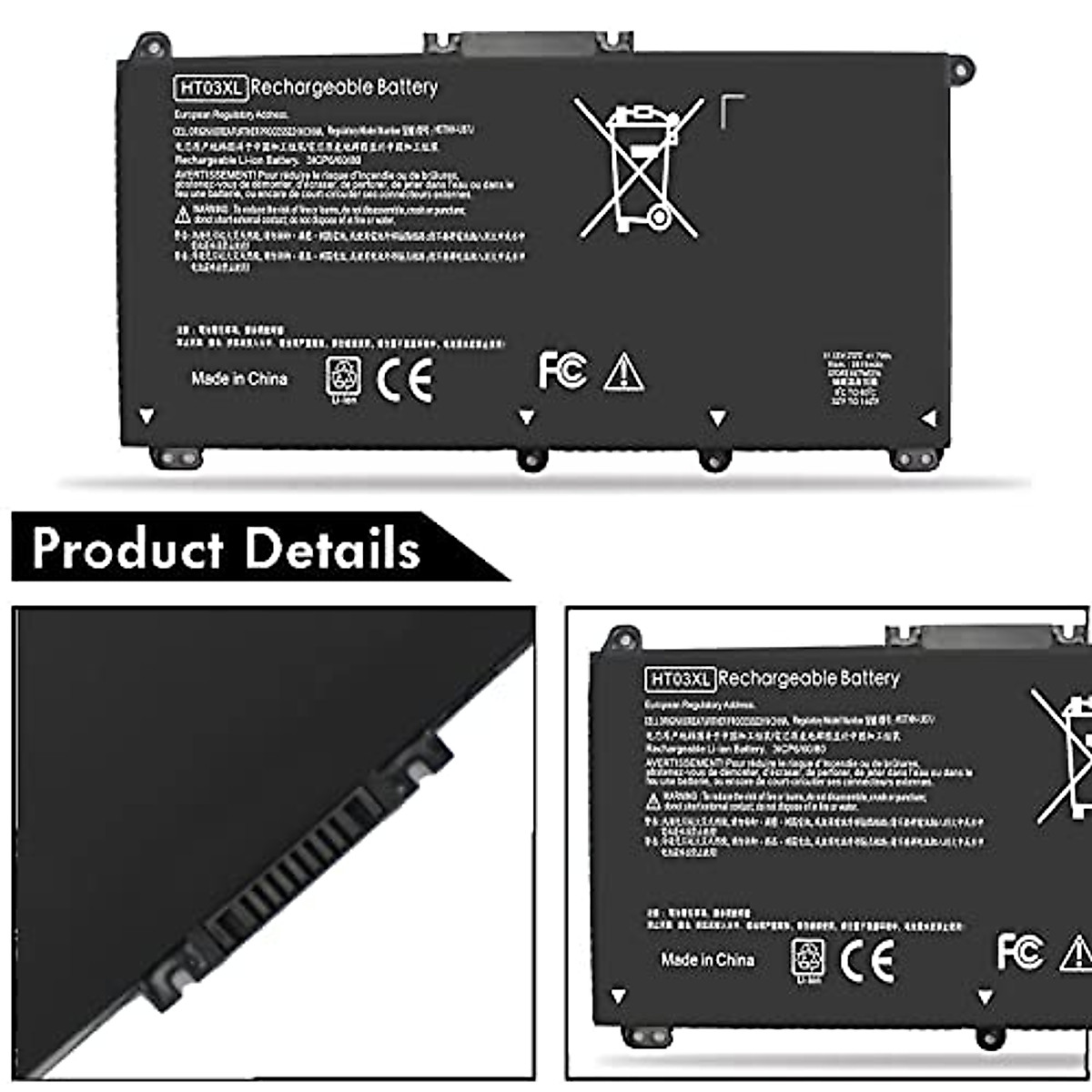 HT03XL Laptop Battery for HP Pavilion 14-CE 14-CF 15-DB 15-CS 15-DA 17-BY Series L11119-855 15-CS0053CL 15-DA0014DX 15-DA0033WM 14-CE0064ST 14-CE1056WM 14-CE0034TX L11421-421 HSTNN-LB8M HSTNN-DB8R