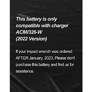 Avid Power 3.0 A Battery (AP30B) - Only Compatible ACIS316-A and ACIW326-Blue Impact Wrench, Not Compatible Inflator or Drill