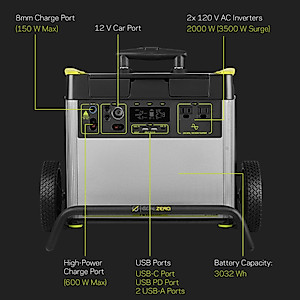Goal Zero Yeti 3000X Portable Power Station - 3032Wh Battery Capacity, USB Ports & AC Inverter - Rechargeable Solar Generator for Outdoor, Off-Grid & Home Use