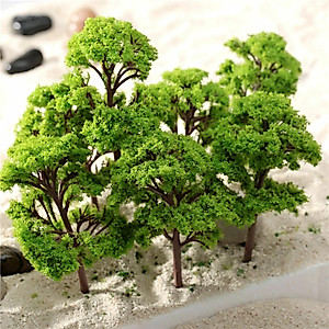 MANGOUSONG Miniature Trees,10Pcs HO OO Scale Model Trees Train Park Railroad Railway Layout Diorama Scenery