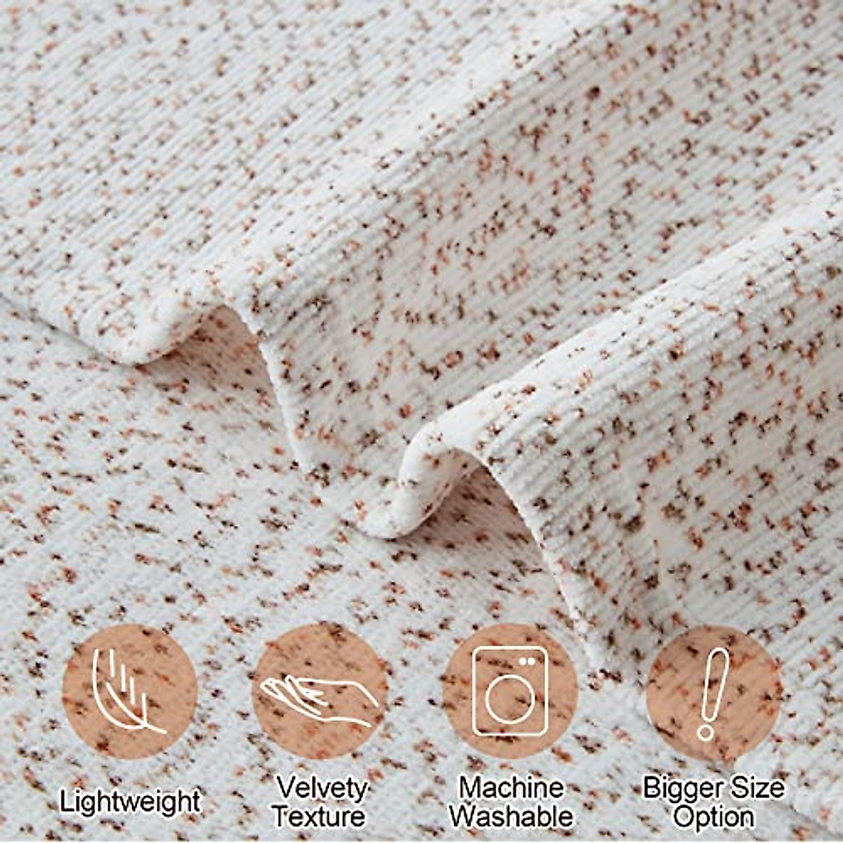 Ailemei Chenille Throw Blanket for Couch, Super Soft Velvet Sweater Blanket, Knit Lightweight Breathable Blankets Throw XL for All Seasons, 50"x70",White