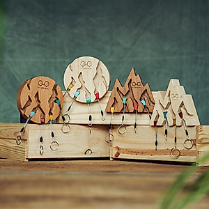 YY Vertical Mountain Decor Keyholder in Cherry Wood, Climb Every Mountain Wall Decor - Ideal Gifts for Mountain Climbers, 4 Key Rings Included - Perfect for Mountain Lovers…