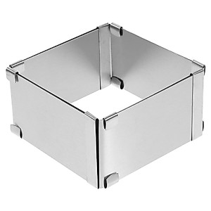 Cabilock Tiramisu Baking Mould for Mouss Ring Stainless Steel Cake Ring Pastry Ring Cirle Mold for Baking Cutting Cake Biscuit (Silver 6 Inch)