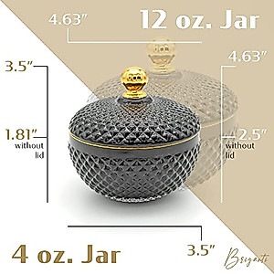 BRIGANTI Elegant Candle in Decorative Black and Gold Glass Jar - Vanilla Cupcake | Vanilla Bean, Buttercream, Cake, and Bourbon Premium Fragrance Oil Blend, Highly Scented Natural Soy Wax Candles 4oz