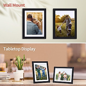 Lyeasw 5x7 Picture Frame Black Set of 15, Display Pictures 6x8 without Mat or 5x7 with Mat, Multi Photo Frames for Wall or Tabletop