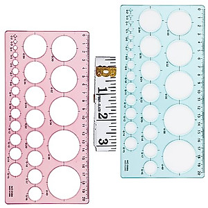 3pcs Nipple Rulers, Nipple Ruler for Flange Sizing Measuring Tool Plastic Nipple Ruler Circle Stencil Circle Templates Ruler Set with Soft Ruler for Woman Nipples, Breast Pump Sizing Tool