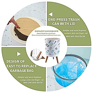 QOR88NJOG Trash Can with Lid Gamepad Seamless Texture with Console Videogame Controllers and Game Wood Small Garbage Bin Waste Bin for Kitchen Bathroom Bedroom Press Cover Wastebasket 7L/1.8 Gallon