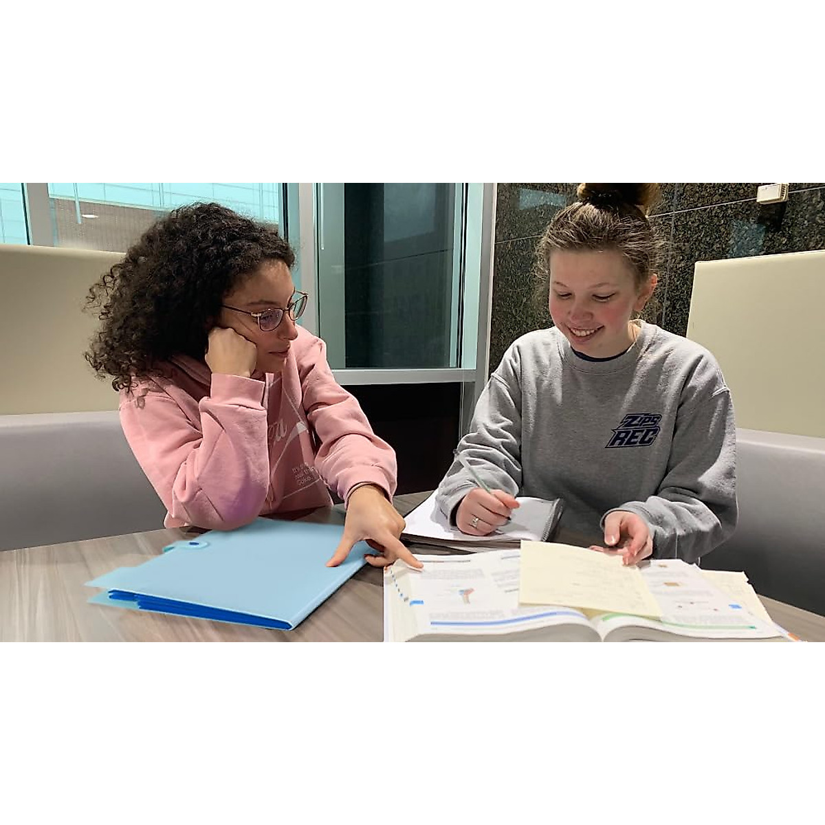 Skydue Letter A4 Paper Expanding File Folder Pockets Accordion Document Organizer (Lake Blue)