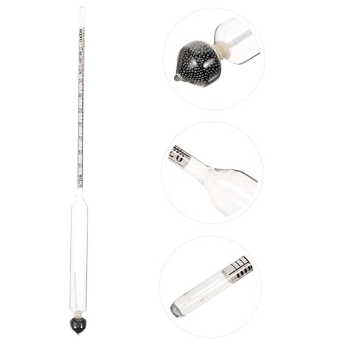 Anneome 4pcs Hydrometer Liquid Measuring Tools Liquid Meter Petroleum Meter Liquidometer Liquid Measuring Device Sugar Density Meter Moisture Content Tester Petroleum Making Tool Glass