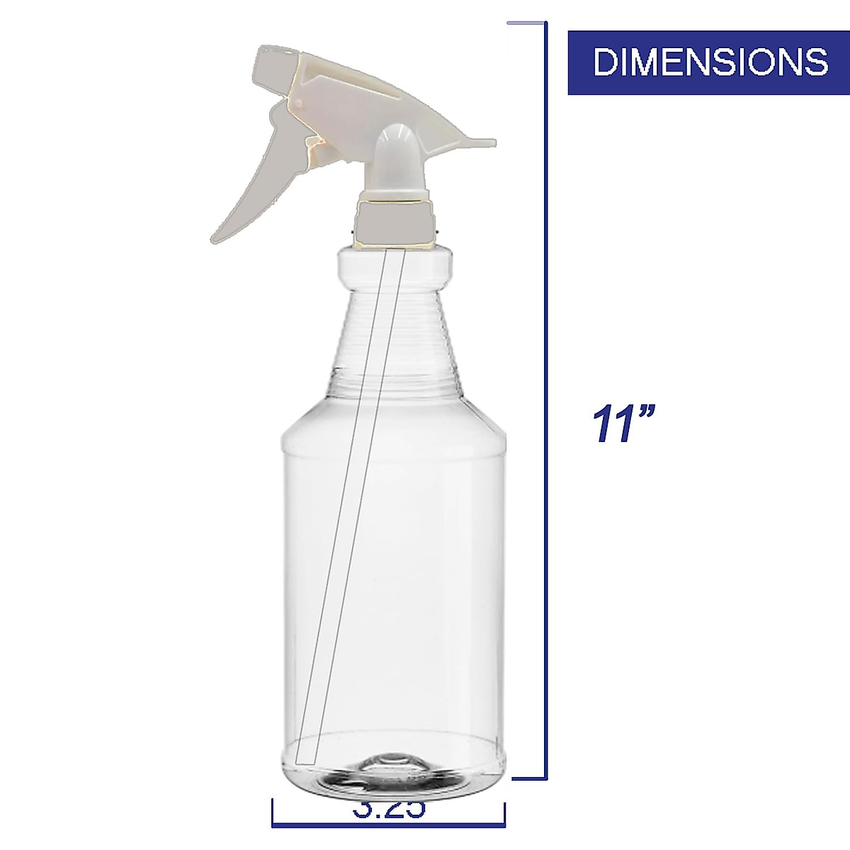 EZPRO USA Empty Spray Bottles for Cleaning Solutions 32oz, Squirt Bottles for Cleaning, Spray Squirt Bottle, Upside Down Trigger, White, pack