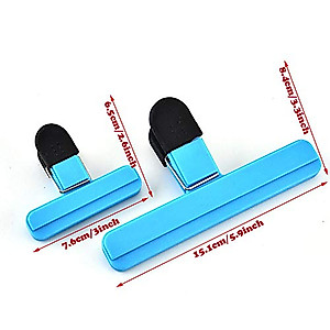 YAIKOAI 8 Pieces Large Chip Bag Clips Heavy Duty Food Sealing Clip Plastic Air Tight Seal Grip Plastic Bag Clamp for Bread Candy Chips Nuts Coffee Bags, Purple