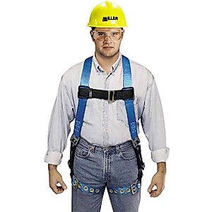 Honeywell Miller by Honeywell P950D-4/UBL Duraflex Python Full-Body Ultra Harness with Mating Buckle Chest Strap, Universal, Blue
