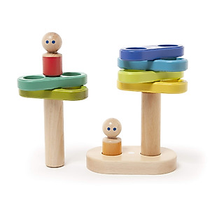 11 Piece Tegu Magnetic Floating Stacker Building Block Set, Rainbow