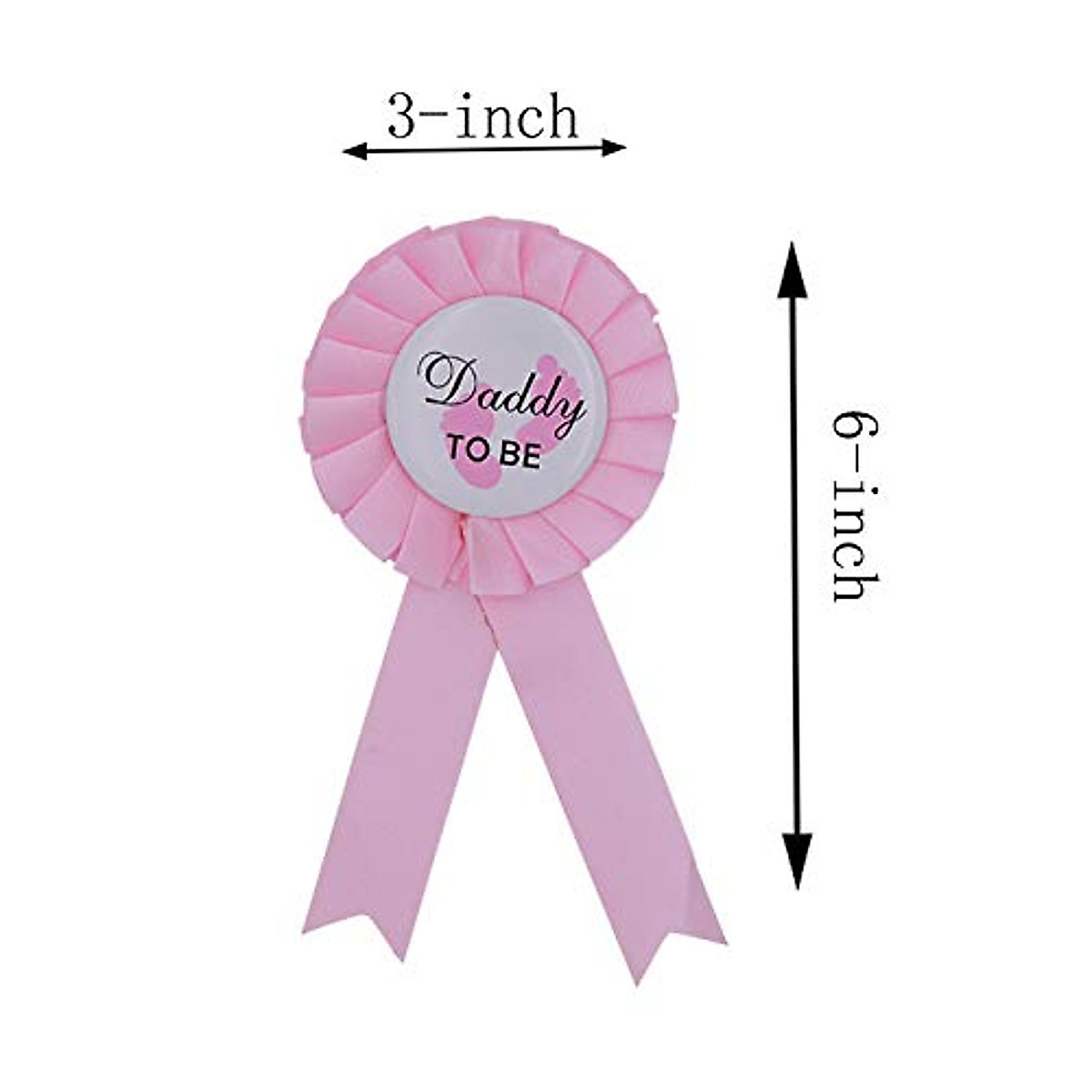 Topfunny Pink Daddy to Be Tinplate Badge Pin Baby Shower Buttons for Baby Shower Party Celebration Gender Reveals Party Suppliers