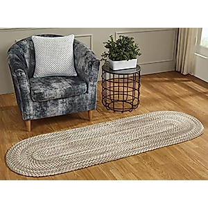 Better Trends Ombre Area Rug, 24" x 72" Runner, Reversible and Durable, 100% Soft Cotton Anti-Fatigue Chenille, Braided Rug for Entryway Living Room, Kitchen - Beige