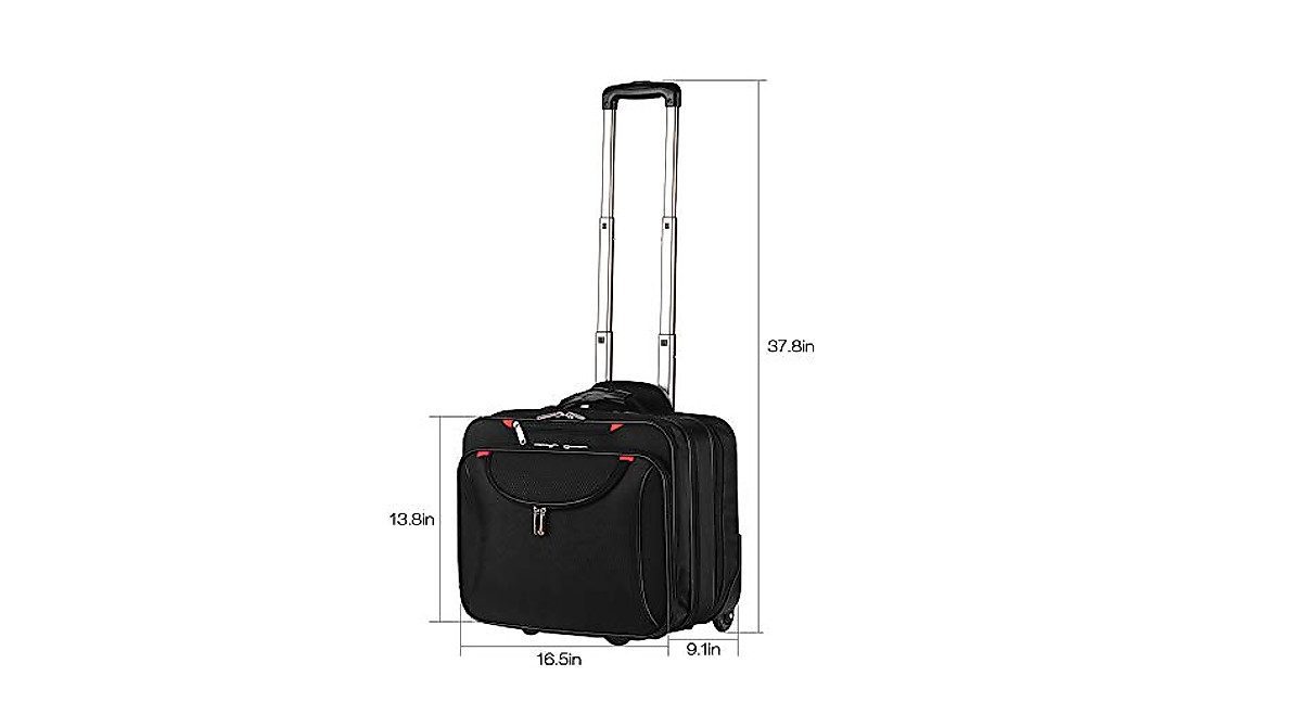 AirTraveler Rolling Briefcase for Business Travel - Fits 15.6in Laptops