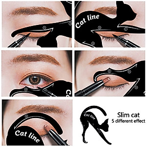 TailaiMei Eyeliner Stencils, Matte PVC Material Smoky Eyeshadow Applicators Guide Template Tool