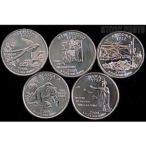 2008 D Complete Set of 5 State Quarters Uncirculated