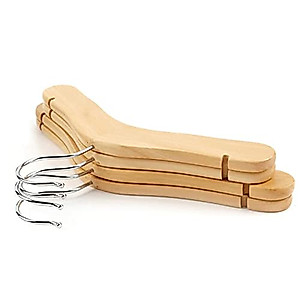 QONIA Wooden Baby Hangers,Kids Hangers,Notched Shoulder Design for Children,Decoration Hanger,10 Pack,Medium
