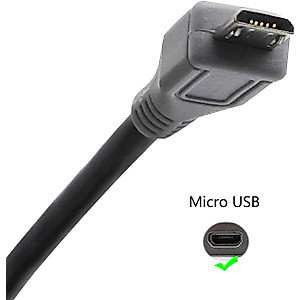 CERRXIAN USB OTG Cable - Black, USB Micro Male to Mini Male OTG Cable (Black) (1m)