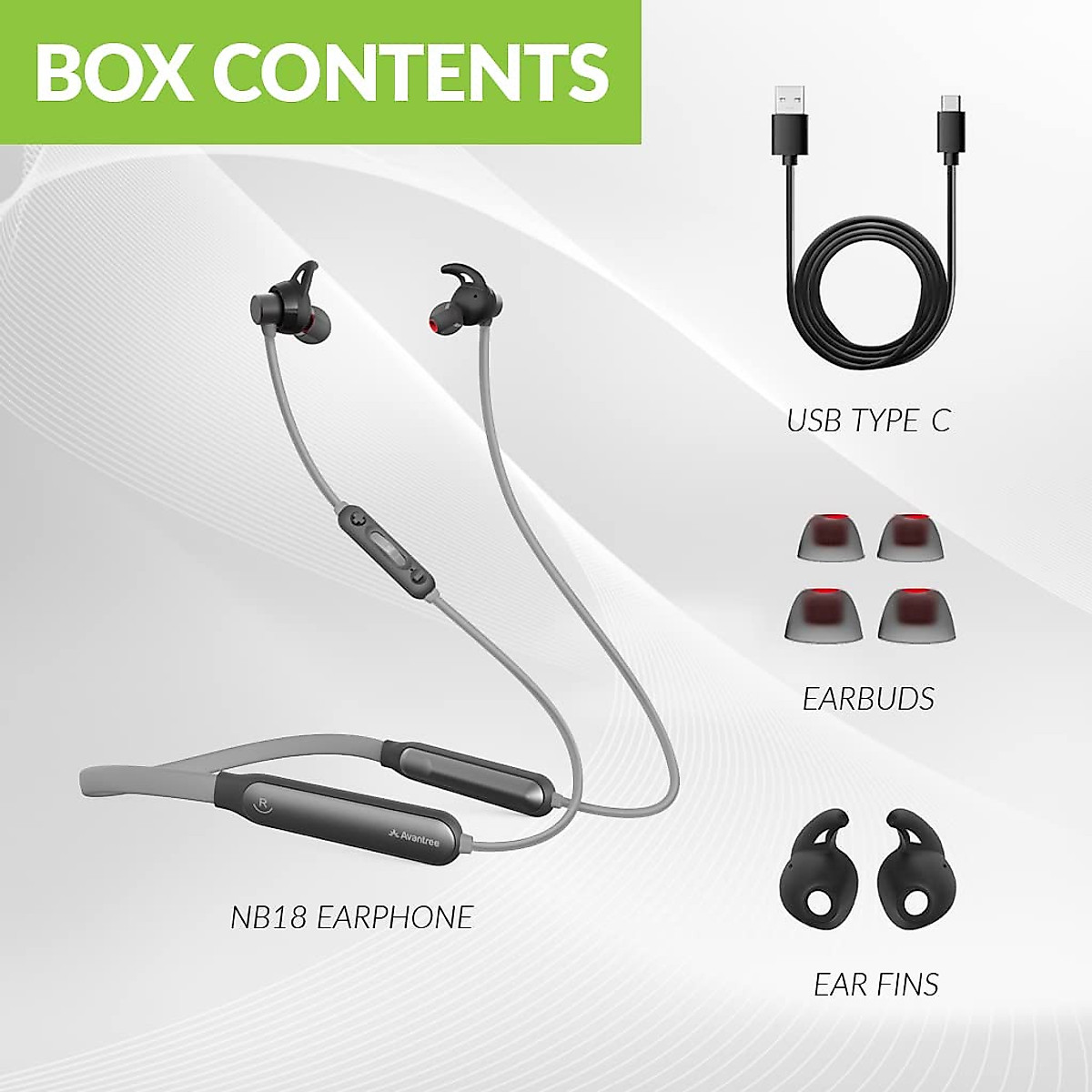 Avantree Neckband Bluetooth Headphones with Clear Dialogue Mode & Enhanced Volume for Phone PC TV Listening, 20hrs Music Time, Wireless Earbuds, Support Low Latency - NB18