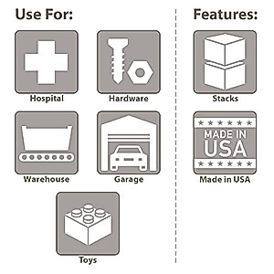 Akro-Mils 33226 Akro-Grid Plastic Slotted Dividable Modu Box Stackable Grid Storage Tote Container, (22-3/8-Inch L x 17-3/8-Inch W x 6-Inch H), (4 Pack), Red