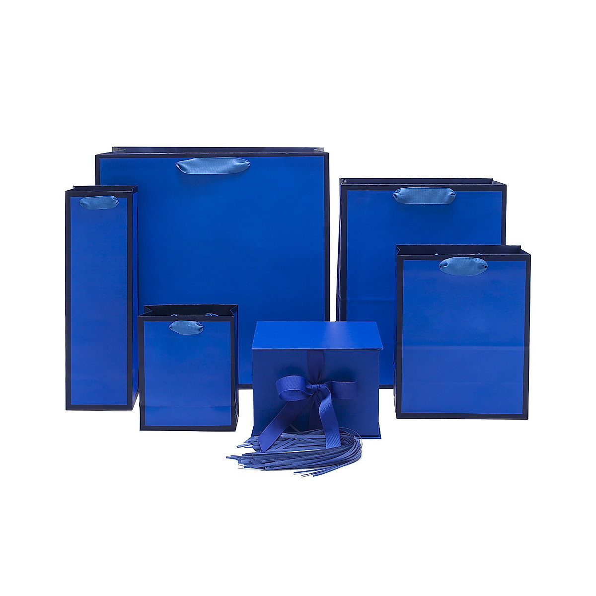 Hallmark 7" Gift Box with Lid and Paper Fill (Dark Blue) for Christmas, Hanukkah, Father's Day, Birthdays, Baby Showers and Graduations