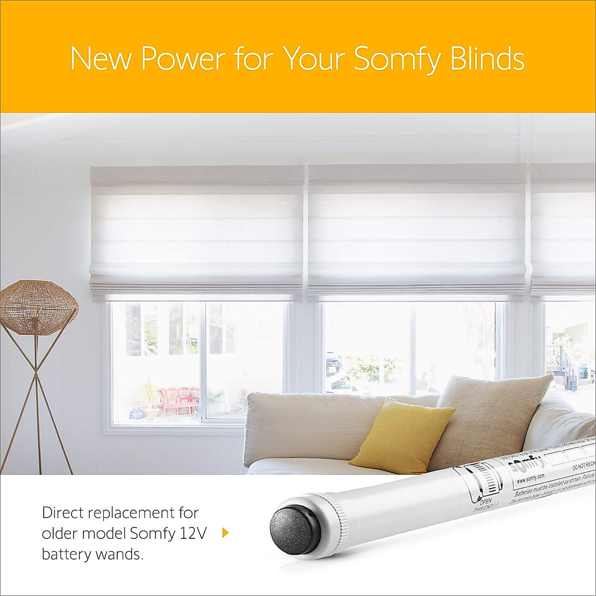 Somfy 12V DC Reloadable Battery Tube 9014020,White