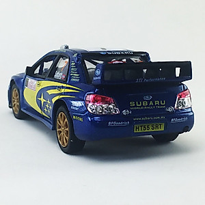 Kinsmart 2007 Subaru Impreza WRC #7, Blue Color 1:36 DieCast Model Toy Car Collection Collectible
