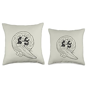 20th Century Television The Simpsons Bart Surfing Japanese Woodblock Throw Pillow, 18x18, Multicolor
