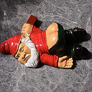 GREBSTK Drunk Gnome Statue Garden Gnome Outdoor Statues Garden Sculpture Decoration Garden Figurine Art