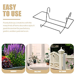 YARNOW Flower Pot Hanger Black Stand Black Flower Pots Hanging Wall Planters Hanging Flower Pot Black Plant Pot Hanging Plant Pots Black Hanging Planter Bonsai Rack Iron Track Rectangle