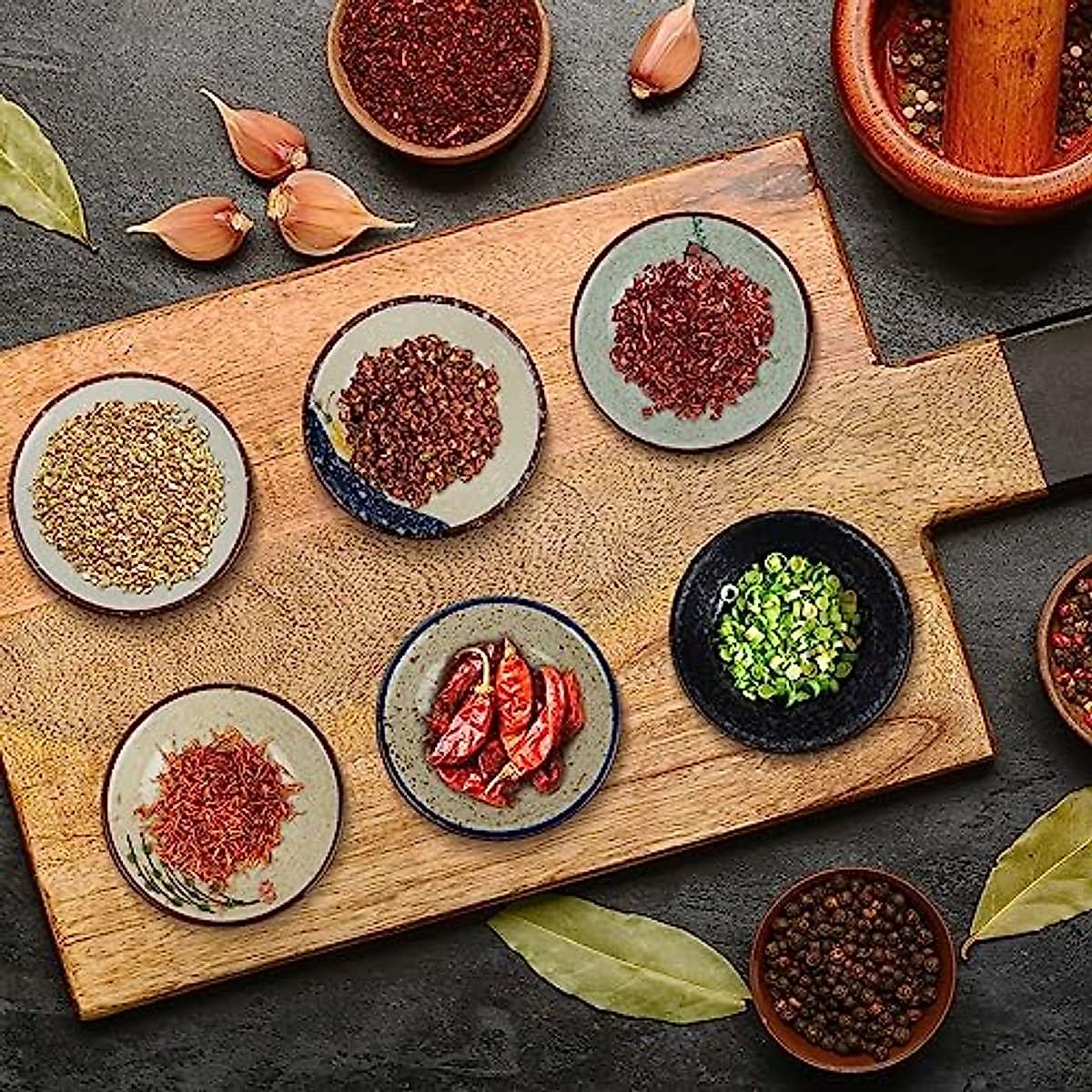 clothmile 6 Pieces Japanese Retro Ceramic Dipping Bowls 4 Inch Japanese Style Side Dishes Sauce Dishes Asian Chinese Side Dishes Dishes for Sushi,sauce,snack Pinch Bowls for Kitchen Prep