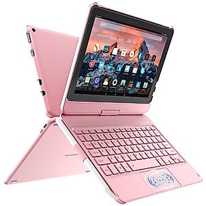 Touch Keyboard for All-New Kindle Fire HD10 Tablet&Fire HD10 Plus(Only Compatible 11th Generation,2021 Release) 10.1"-360° Rotatable Touchpad Keyboard Case,Thin&Protective for Fire HD10 Tablet(2021)