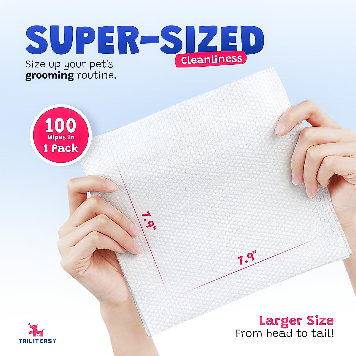 TAIL IT EASY Pet Wipes for Dogs - Dog Paw Wipes - Dog Cleaning Wipes - Biodegradable Cat Bath Wipes - Puppy Grooming Wipes - Toxic-Free Kitten Wipes (Lavender Fragrance) (Pack of 3)