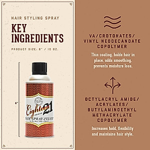 18.21 Man Made Premium Hair Spray for Men, All-Day Flexible Hold, 10 oz. - Styling Hairspray with Matte Finish, Sweet Tobacco Scent - Professional, Non-Greasy Hairspray for All Hair Types