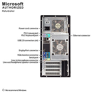 DELL Optiplex 990 Tower High Performance Business Desktop Computer, Intel Quad Core i5 up to 3.4GHz Processor, 8GB RAM, 2TB HDD, DVD, WiFi, Windows 10 Pro 64 Bit(Renewed)']