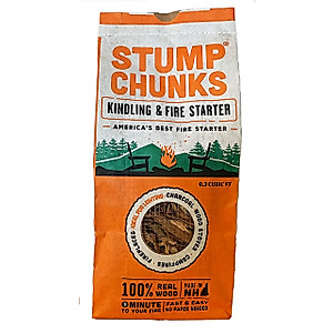 Stump Chunks: SC-3 0.3 Cu Ft Kindling & Fire Starters - Natural Fire Kindling Wood Sticks & Firewood Starter - Firestarter Sticks from Recycled Tree Stumps - Medium Bag