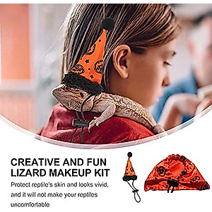 Lizard Clothes for Bearded Dragon - Halloween Hat and Cloak Set Adjustable Halloween Costume Xmas Gifts Pets Apparel for Bearded Dragon Rabbit Guinea Pig Ferret Hedgehog (Halloween Hat & Cloak Set)