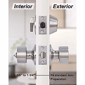 Lanwandeng 3 Sets Keyed Alike Entry Door Knobs and Single Cylinder Deadbolt Lock Combo Set Security for Entrance and Front Door, All Keyed Same Door Lock with Classic Satin Nickel Finish
