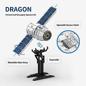 NASA SpaceX Dragon Building Kit for Ages 6+,Unmanned Resupply Spcaecraft Model Kit, Cargo Dragon Creative NASA Building Toys (816 PCS)