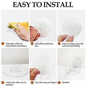 Furniture Anchors (30 Pack) No Drill Upgraded Furniture Straps for Baby Proofing, Self-Adhesive Secure 168 Pound Furniture Prevent Falling Anti Tip Earthquake Straps for Child Safety