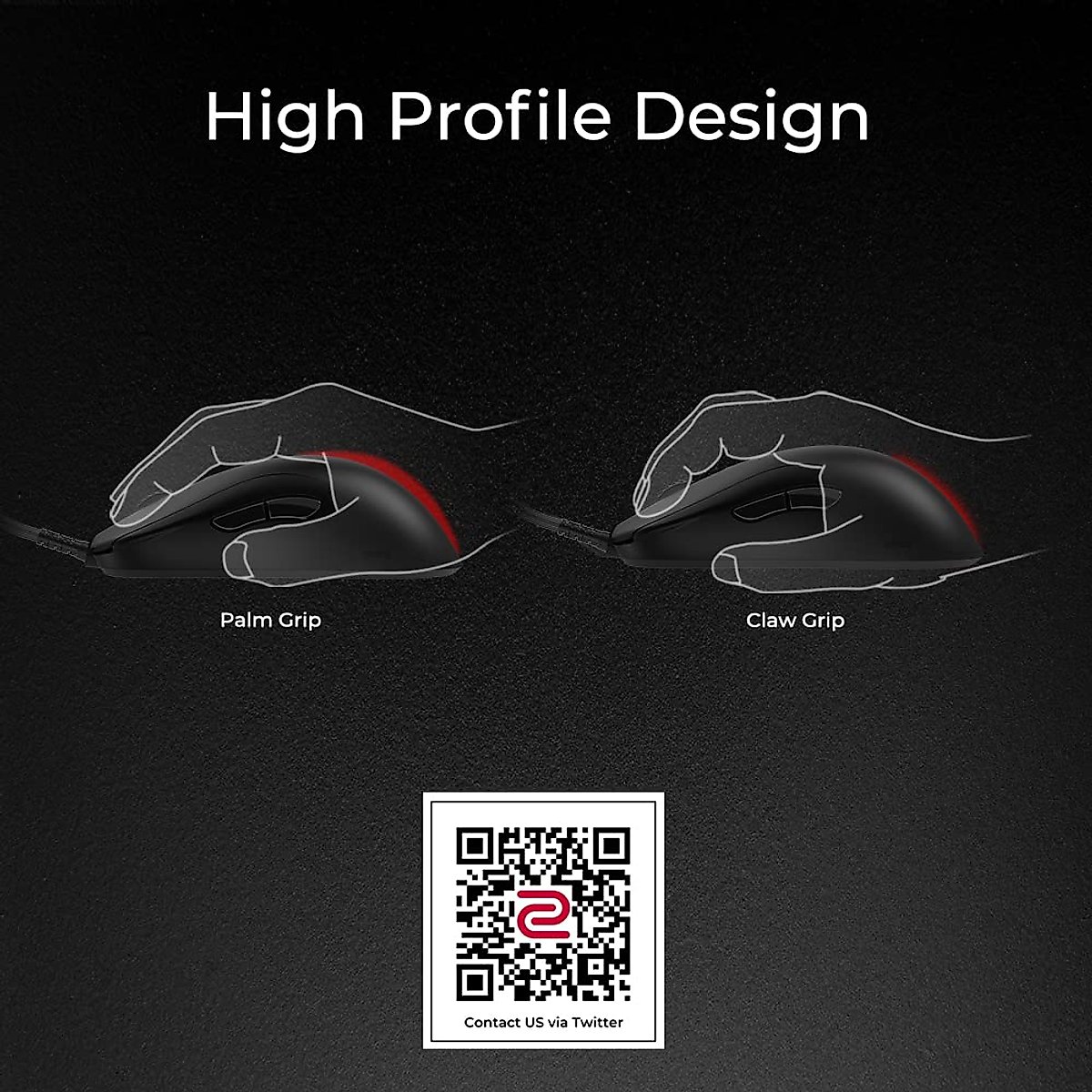 BenQ Zowie ZA11-C Symmetrical Gaming Mouse | Professional Esports Performance | Driverless | Paracord Cable | Revisioned C-Features | Matte Black | Large Size