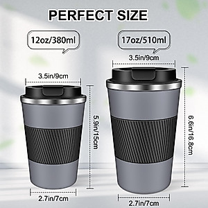 Coffee Travel Mug 12oz Insulated Coffee Mug with Lid Portable Spill-Proof Coffee Travel Mug No Handle Reusable Stainless Steel Mug Keeps Cold and Hot Suitable for Car, Daily, Travel and Gifts