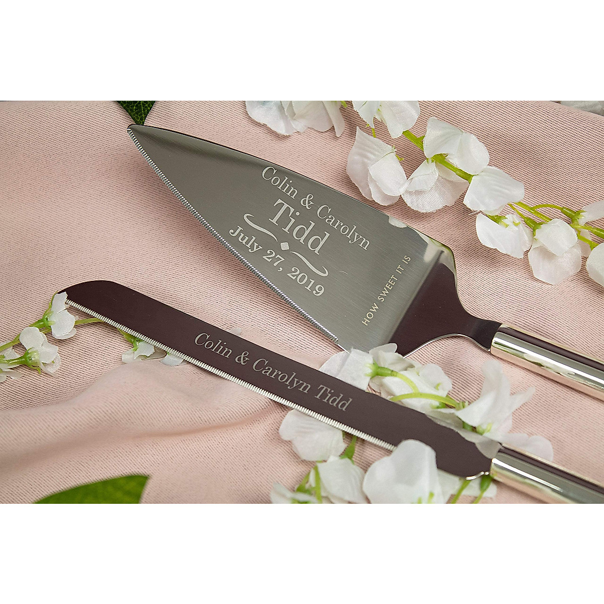 Kate Spade Bridal Take the Cake Personalized Wedding Cake Knife and Server Set, Custom Engraved Wedding Cake Cutting Set, Accessories and Gifts for the Bride and Groom