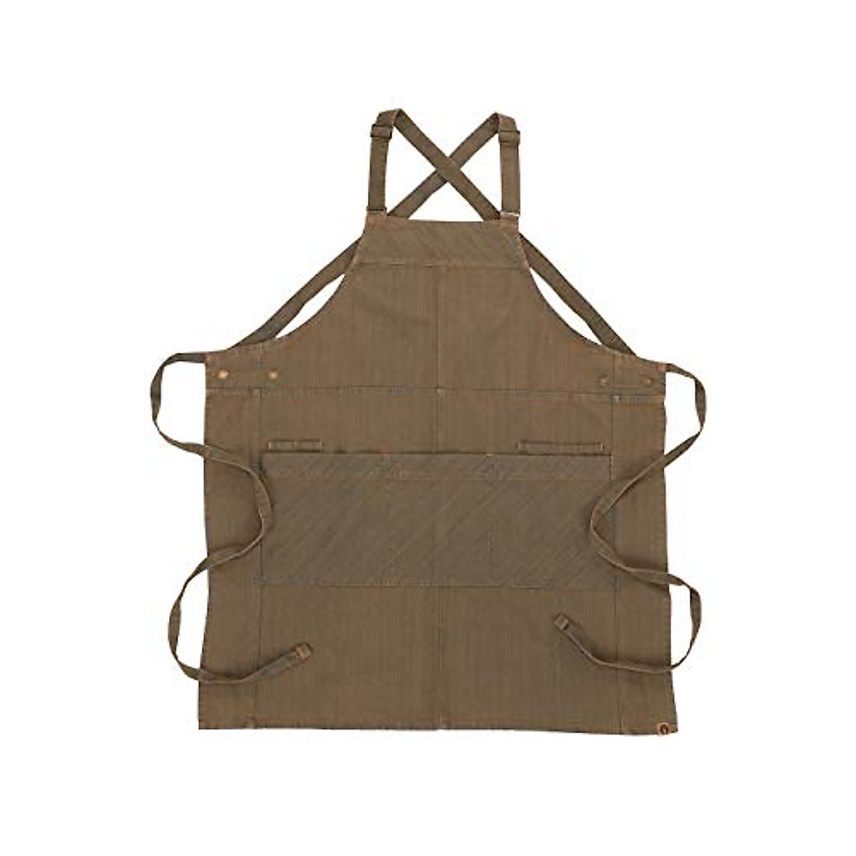 Chef Works Unisex Uptown Cross-Back Bib Apron, Blue Taupe, One Size