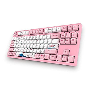 Keyboard keycaps 87 Keys Keyboard Bluetooth 3.0 USB Wired PBT Keycaps Mechanical Gaming Keyboard forPC Laptop