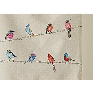 Maison d' Hermine Birdies On Wire 100% Cotton Set of 2 Multi-Purpose Kitchen Soft Absorbent Dish Towels | Tea , Bar Towels (20 Inch by 27.50 Inch)
