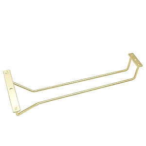 zoohot 12-Inch Gold Wine Glass Rack, Under Cabinet Wine Glass Holder Stainless Steel Stemware Rack - Hanging Stemware Holder for Cabinet Kitchen Bar, Set of 3