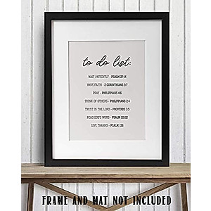 Spiritual"To Do List"- Bible Verse Wall Art-8x10"- Scripture Wall Art- Ready to Frame. Home Décor, Office Décor-Christian Wall Art. Perfect Inspirational & Encouraging Verses To Get You Thru Any Day!